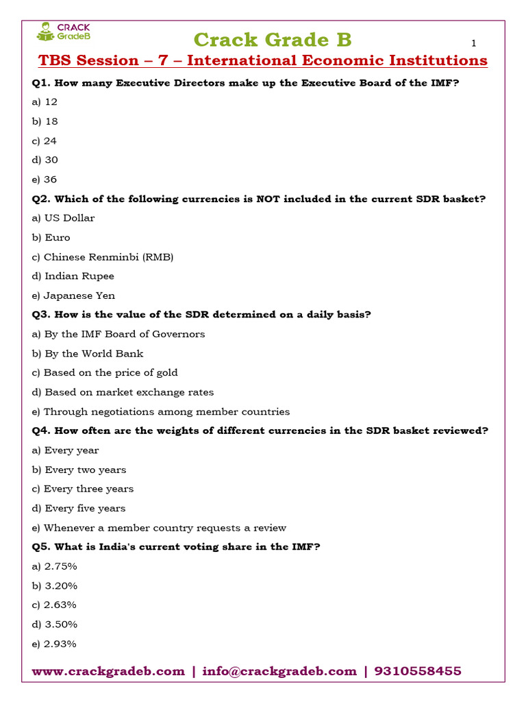 TBS Session 7 International Economic Institutions Lyst1716635975909 ...