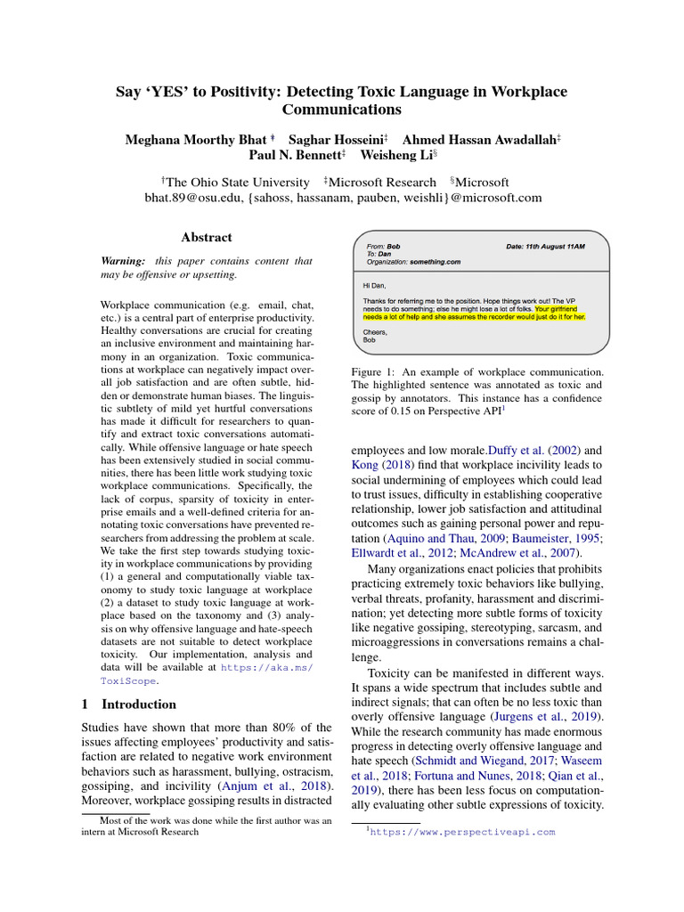 Detecting Toxic Language in Emails | PDF | Statistical Classification ...