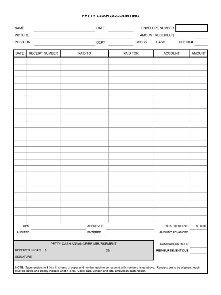 Petty Cash Folder (Print Out) | PDF