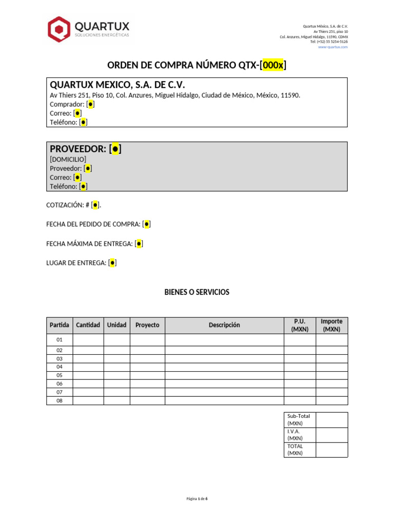Modelo Orden de Compra | PDF | Pagos | Cheque
