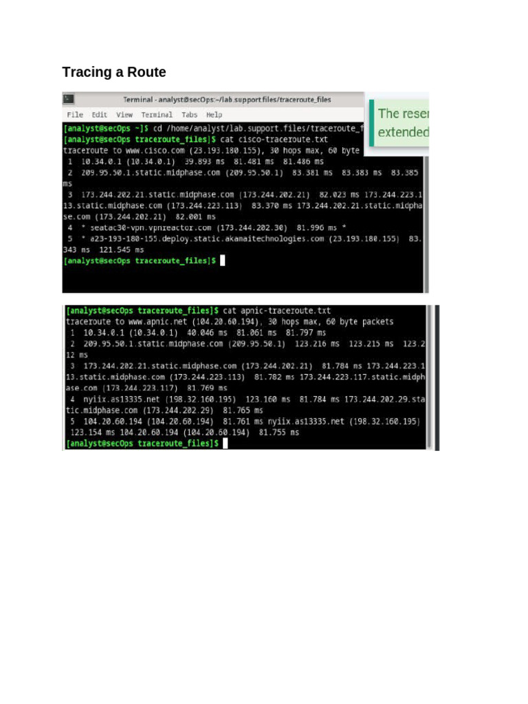Tracing a Route | PDF