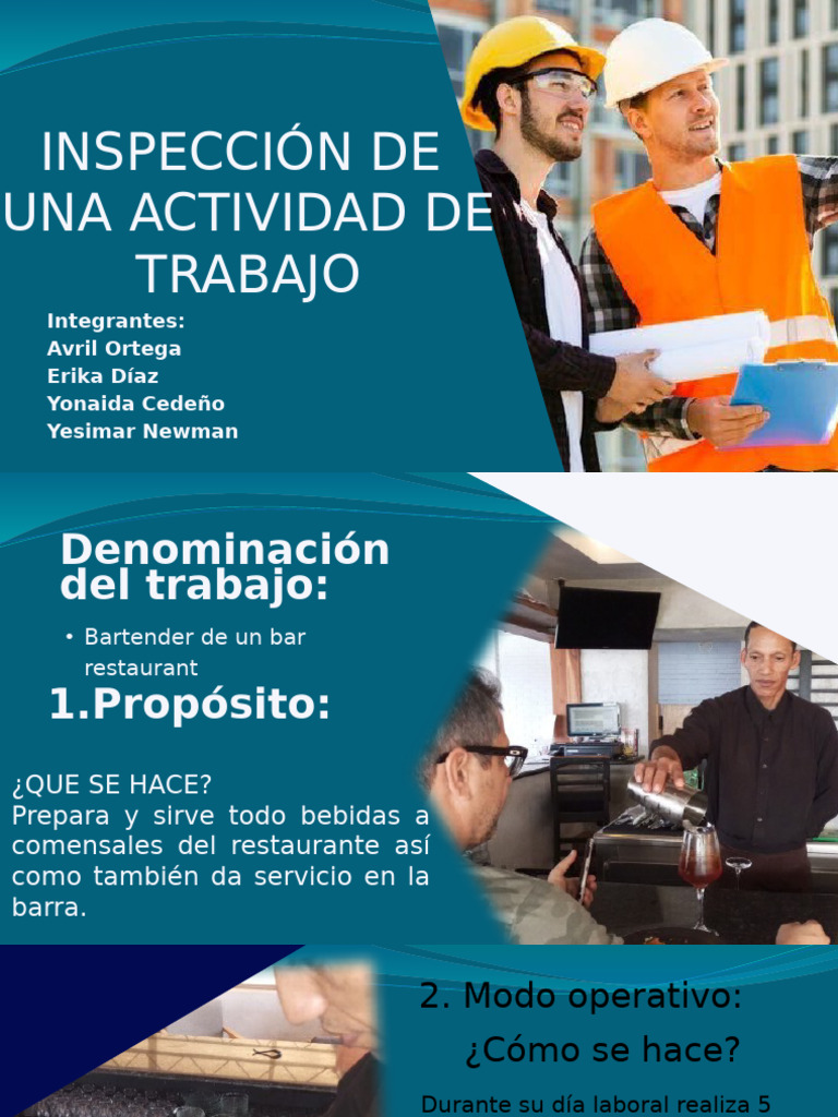 Ergonomía - INSPECCION. Erika D. Yesimar N. Yonaida C. Avril O..ppsx | PDF | Sicología