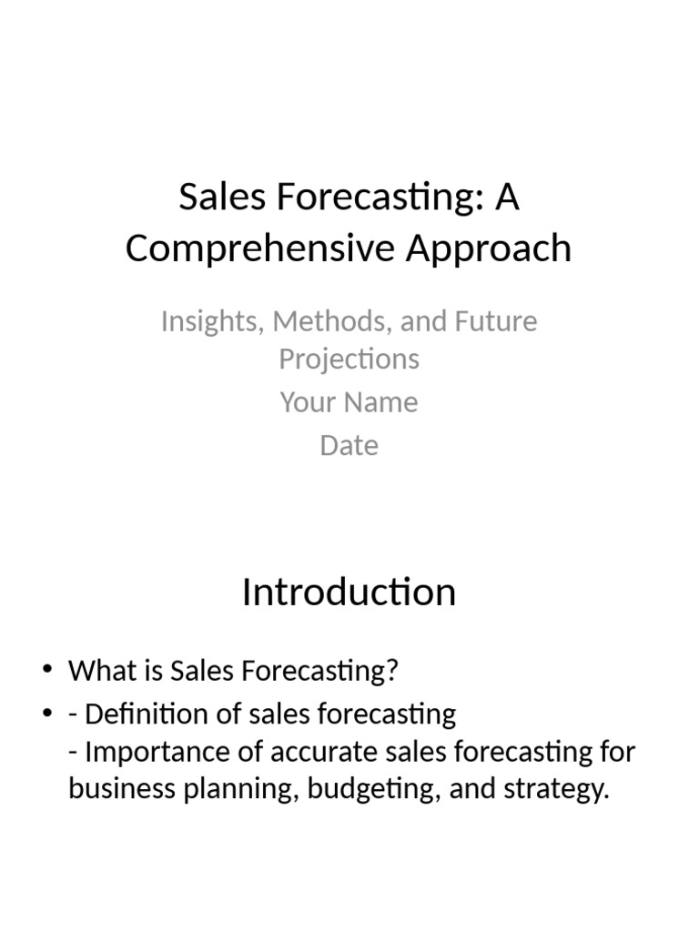 Sales Forecasting Presentation | PDF | Forecasting | Applied Mathematics