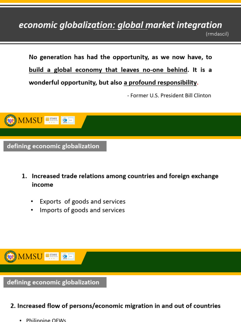 Part 2 Discussion Points - Economic Globalization | PDF | Globalization ...