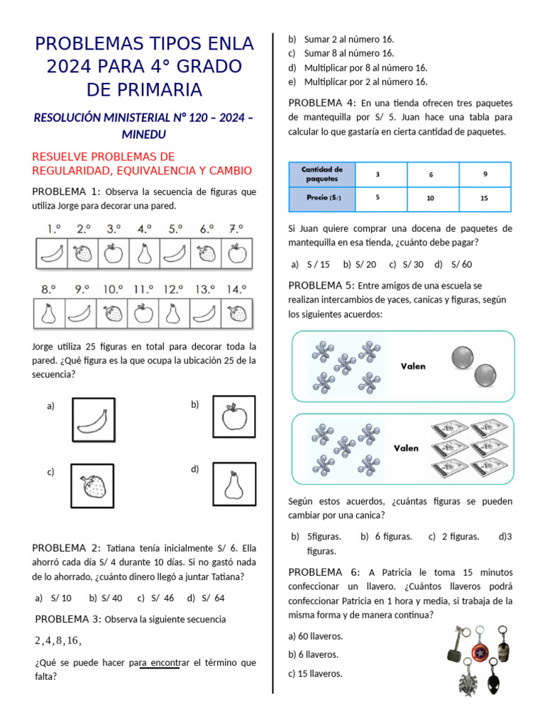 4°-RESUELVE PROBLEMAS DE REGULARIDAD, EQUIVALENCIA Y CAMBIO | PDF