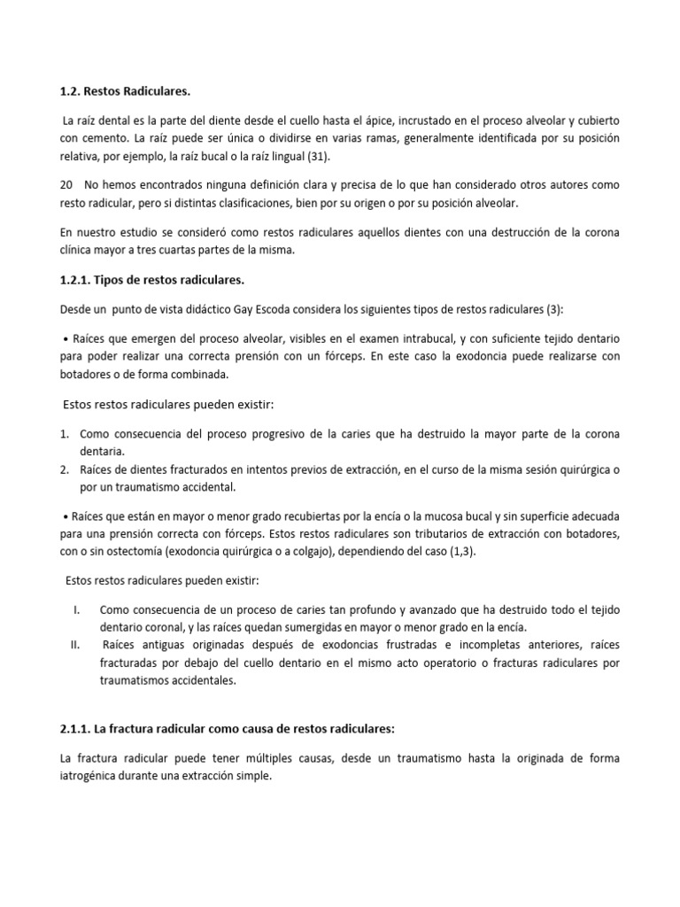 Clasificación y extracción de restos radiculares | PDF | Especialidades ...