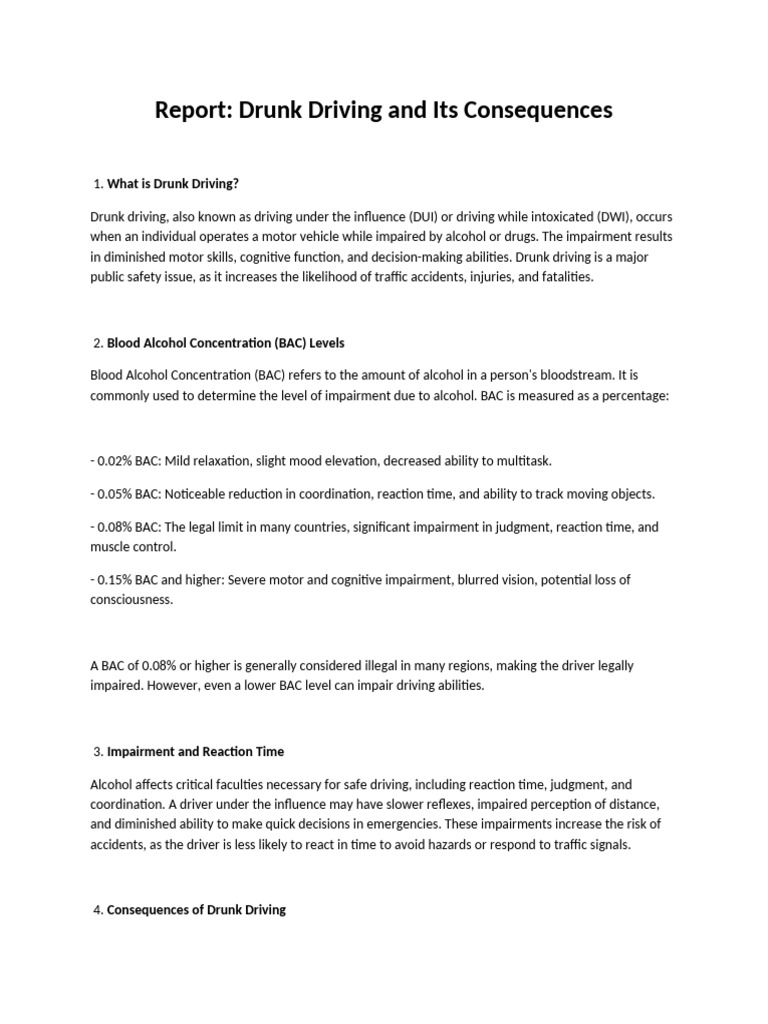 Report drunk nd drive | PDF | Driving Under The Influence | Traffic ...
