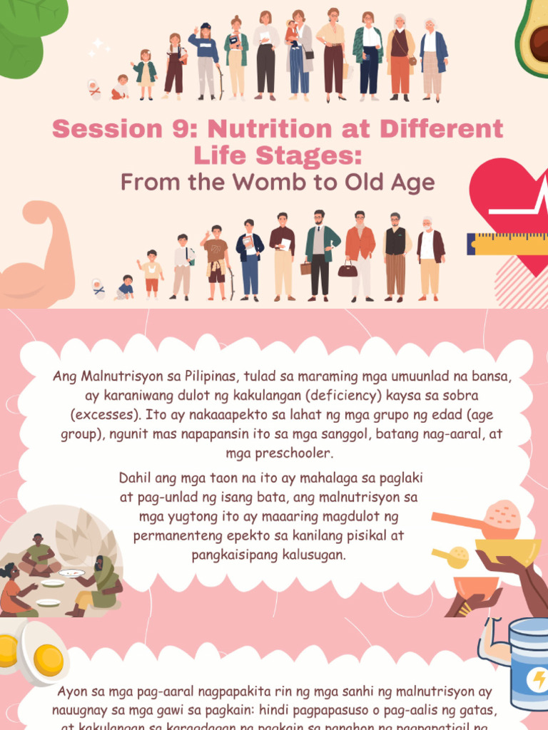 Session 9 Nutrition at Different Life Stages From The Womb To Old Age | PDF