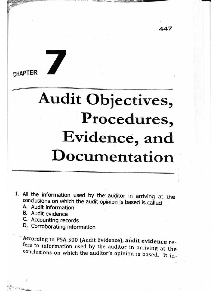 Chapter 07 Audit Evidence and Documentation | PDF