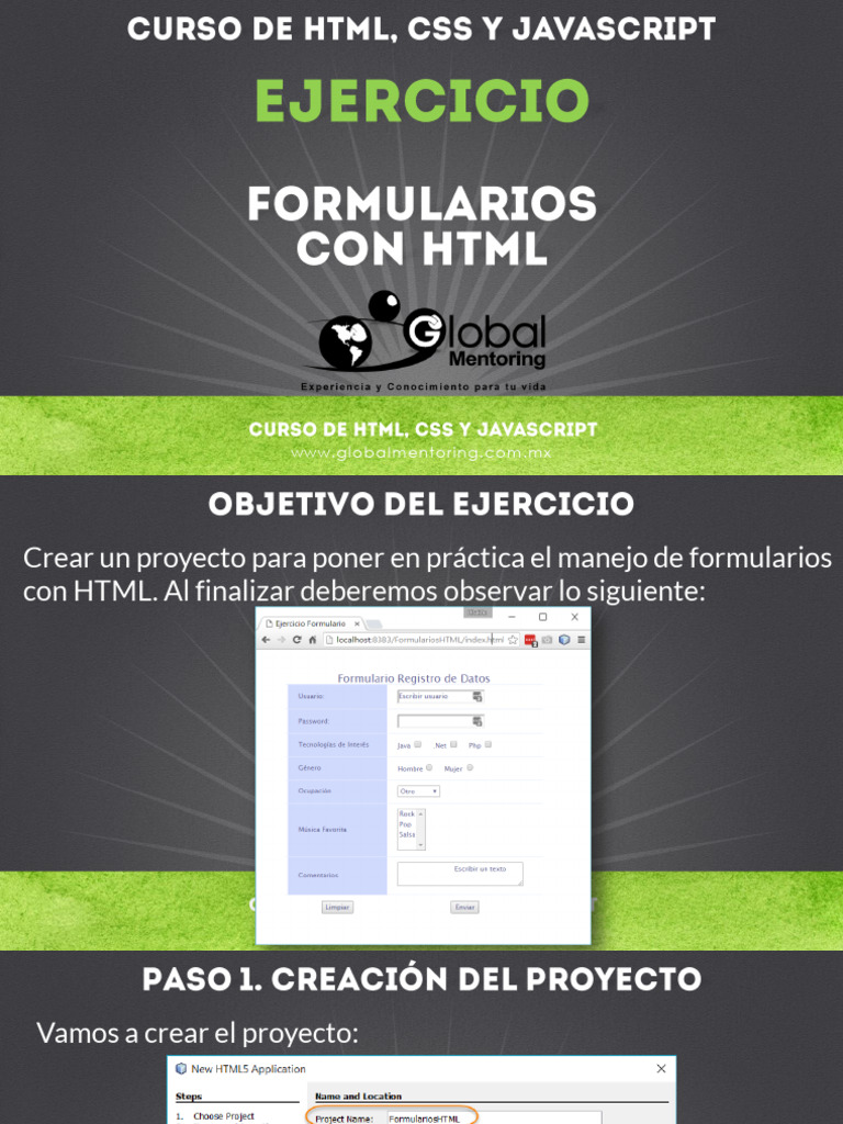 CHTML B Ejercicio FormulariosHTML | PDF | Redes | Internet y web