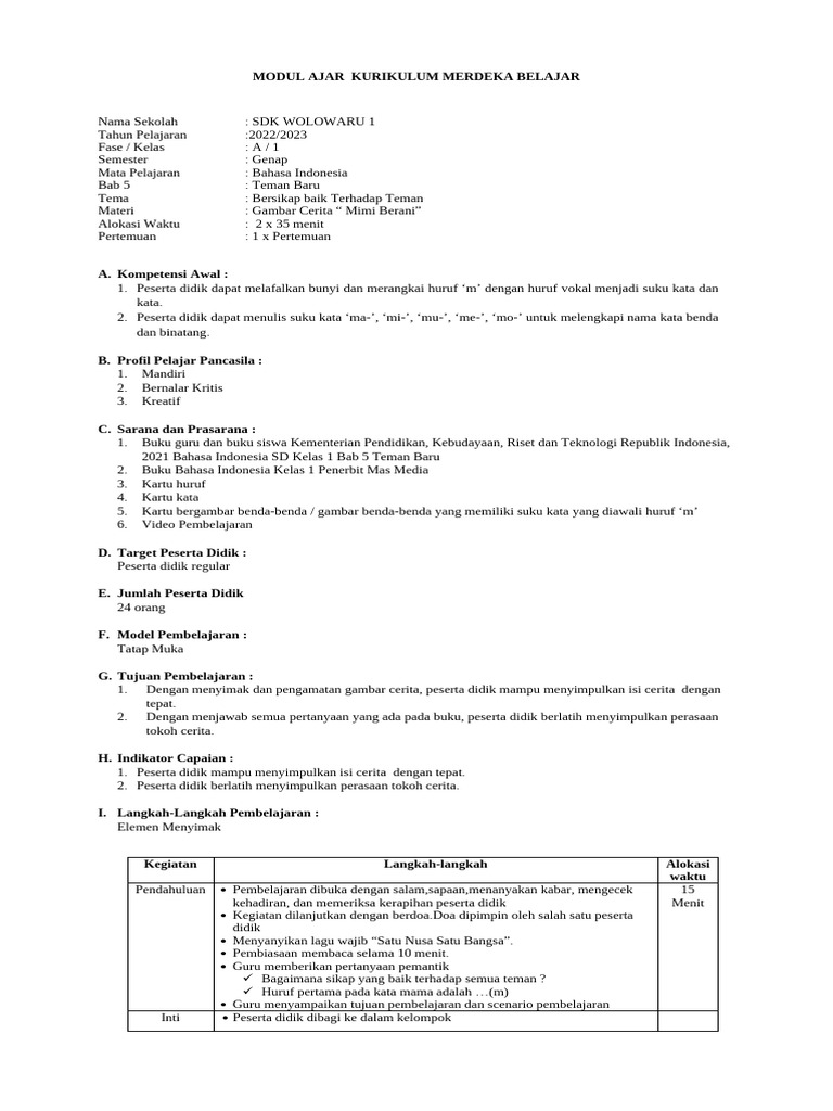 Modul Ajar Bindo Bab 5 | PDF