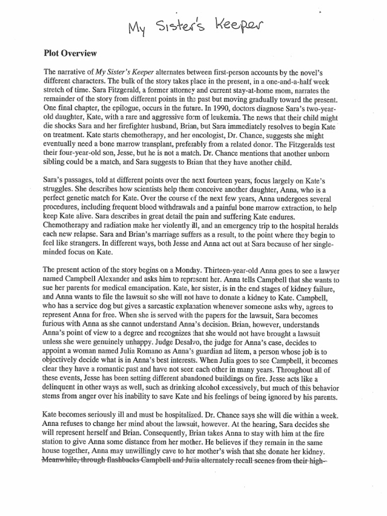 My Sisters Keeper Packet | PDF