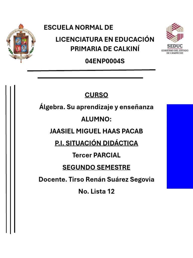 12_HAAS.JAASIEL_SITUACION_P.I._U2 | PDF | Pensamiento | Maestros