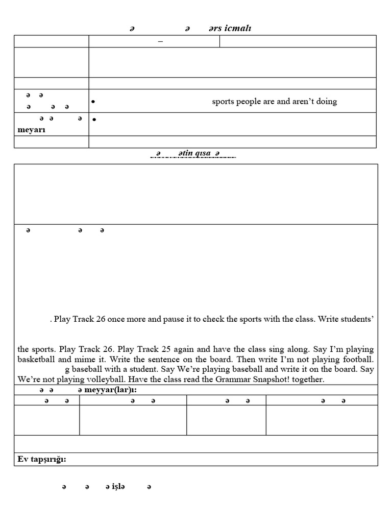4th Grade English Lesson Plan: Sports | PDF | English Language ...