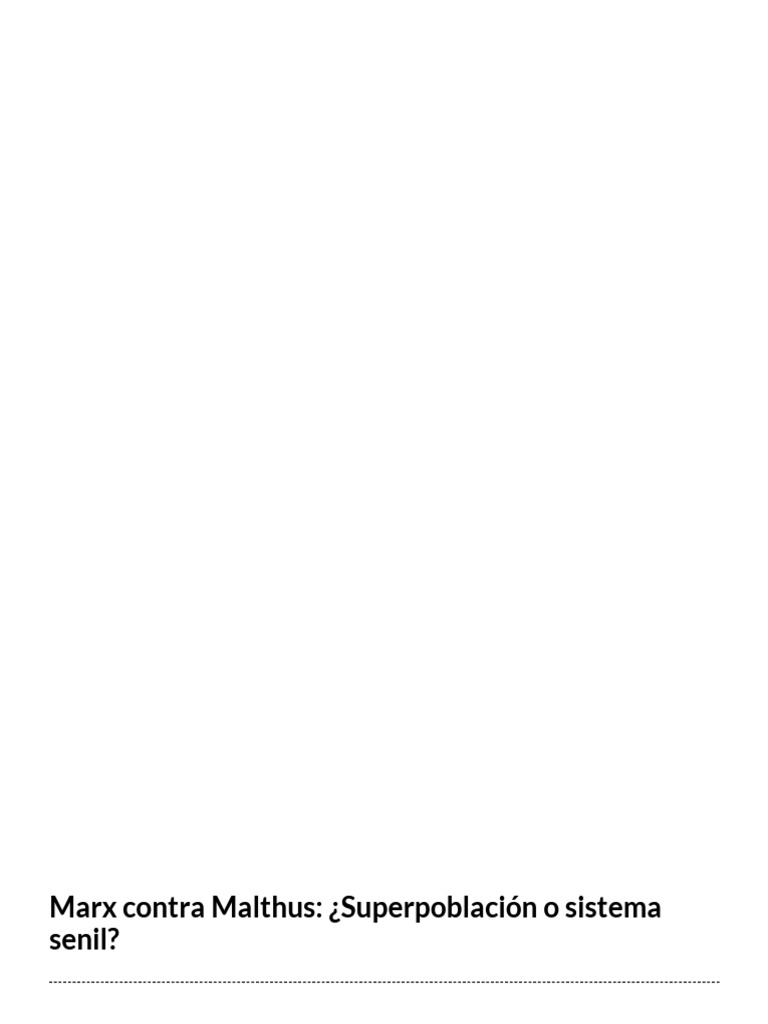 Adam Booth - Marx Contra Malthus | PDF | Capitalismo | Karl Marx