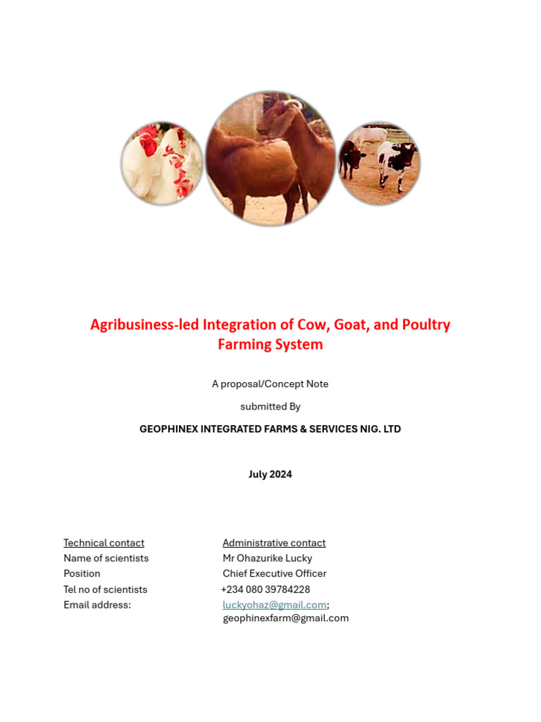 Proposal on the Integration of Cow, Goat, and Poultry Farming System ...