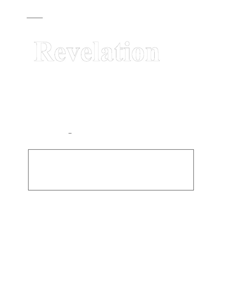 Study of The Book of Revelation-Chapter by Chapter and Verse | PDF ...