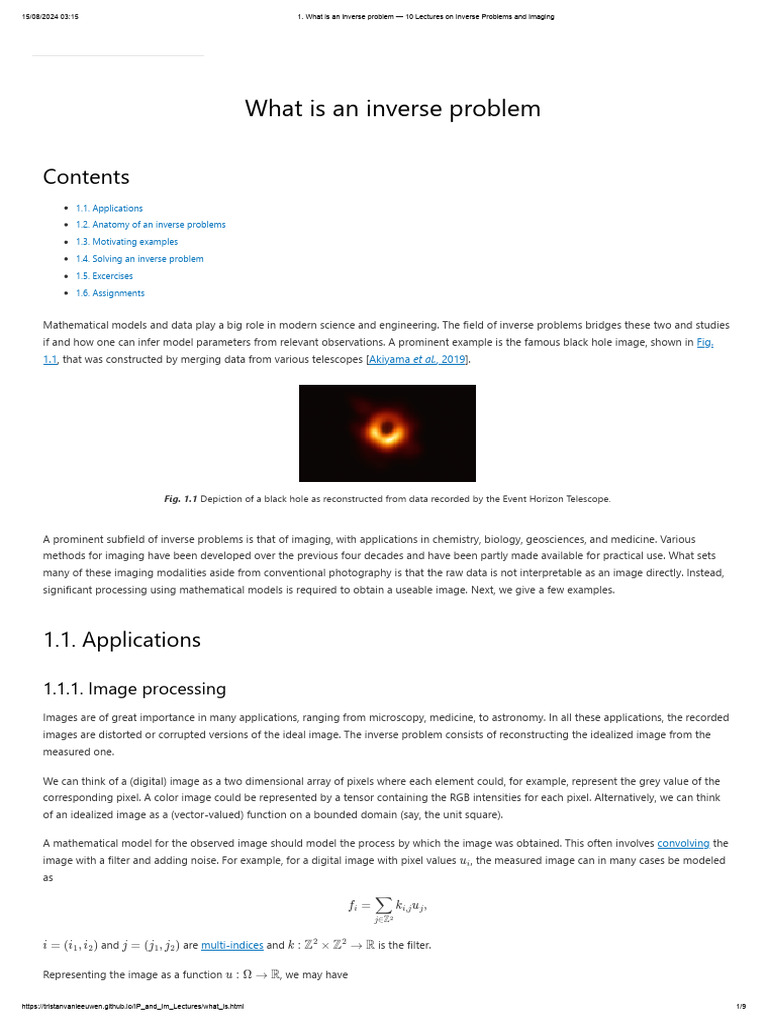 What Is An Inverse Problem - 10 Lectures On Inverse Problems and Imaging 02 | PDF | Eigenvalues ...