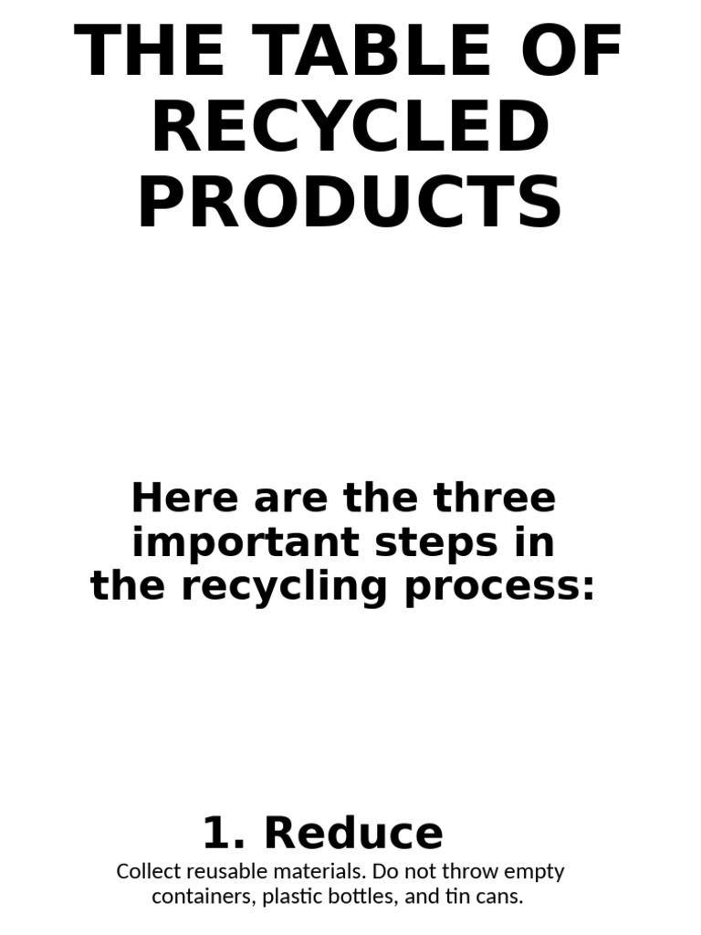 THE_TABLE_OF_RECYCLED_PRODUCTS | PDF