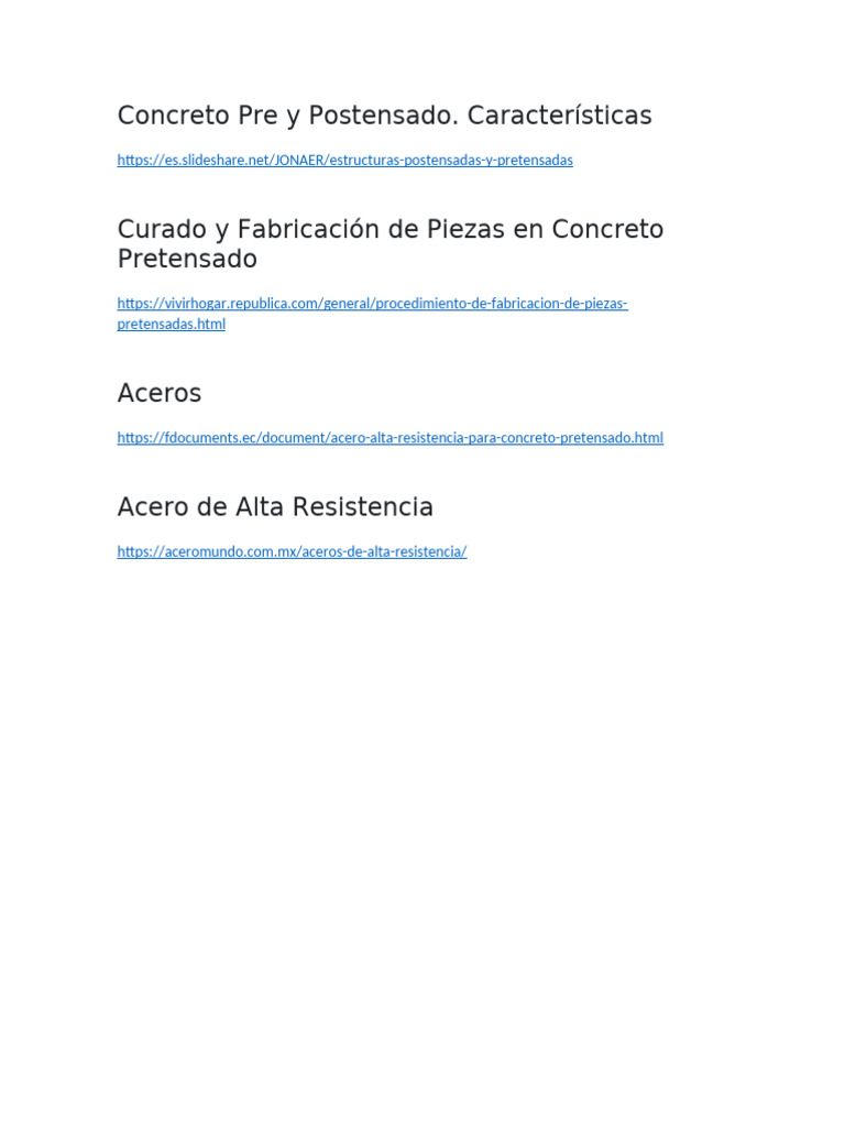 Concreto Pre y Postensado - Materiales | PDF