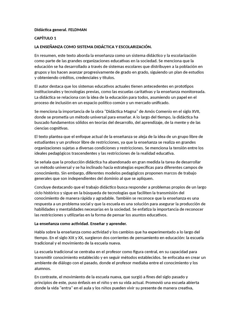 FELDMAN | PDF | Enseñando | Aprendizaje