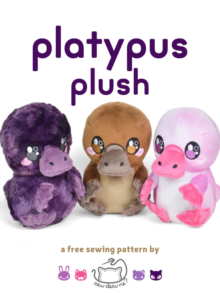 Platypus Plush Sewing Pattern | PDF | Sewing | Seam (Sewing)