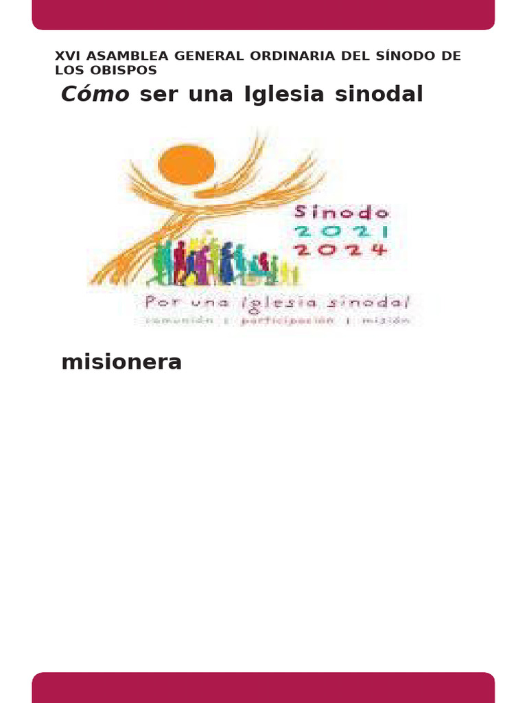 Instrumentum Laboris - ES | PDF | Iglesia Católica | eucaristía