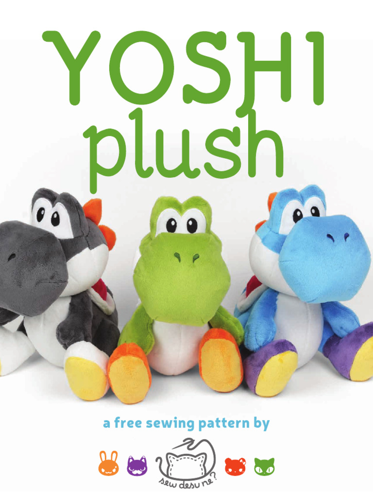 Free Yoshi Plush Sewing Pattern | PDF | Sewing | Seam (Sewing)