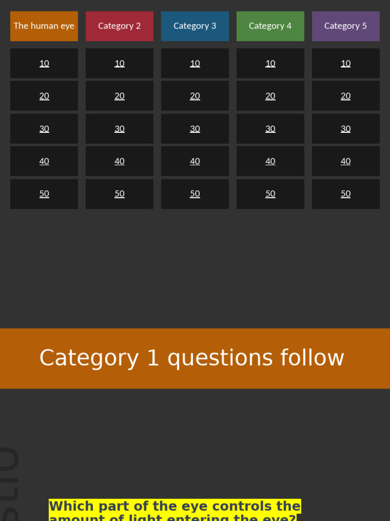 Human Eye Quiz Questions and Answers | PDF | Eye | Cornea