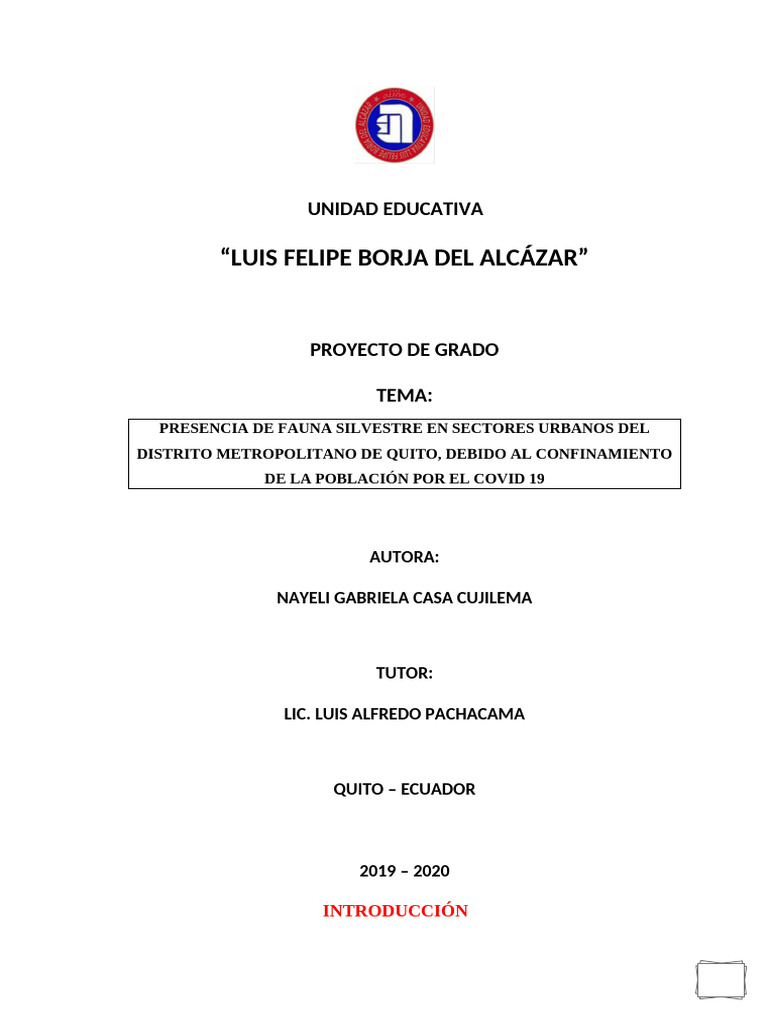 Proyecto Gaby Final | PDF | Razonamiento inductivo | Fauna