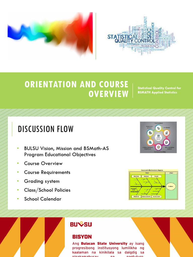 1 - Orientation and Course Overview SQC Updated | PDF | Statistics ...