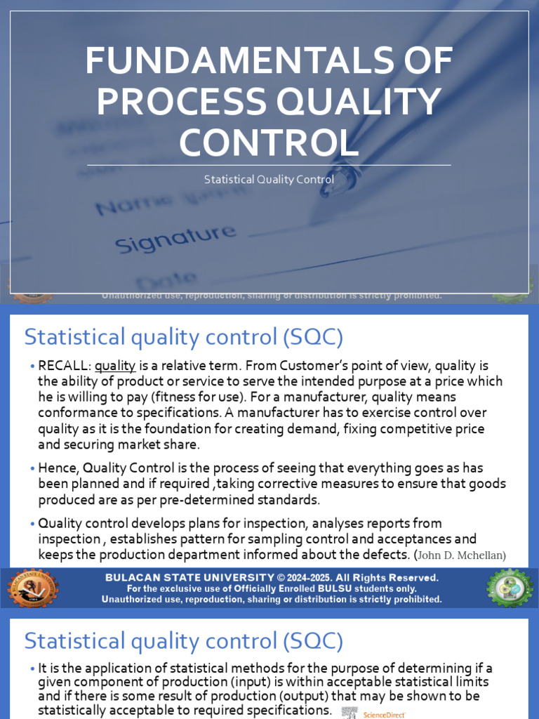 2 fundamentals-SQC 2 | PDF | Quality Management | Quality Assurance