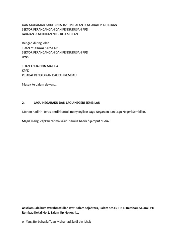 teks ucapan teks 9 | PDF