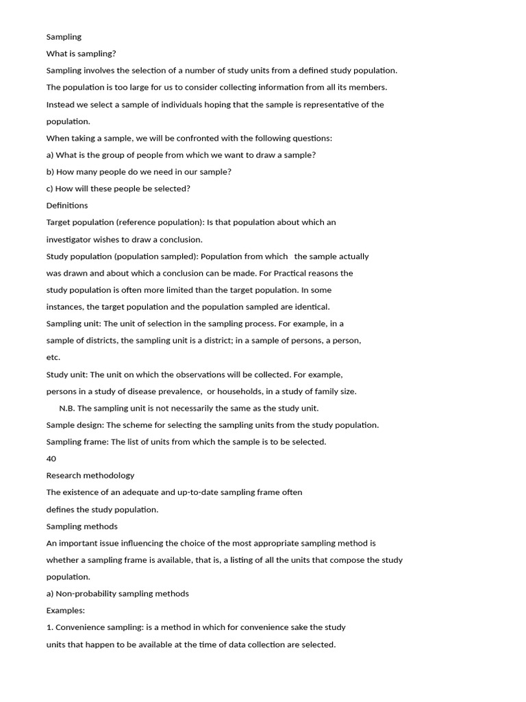 Sampling | PDF | Sampling (Statistics) | Observational Error