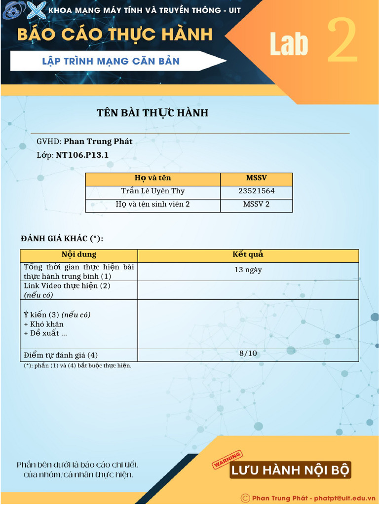 Lập trình mạng LAB02 | PDF
