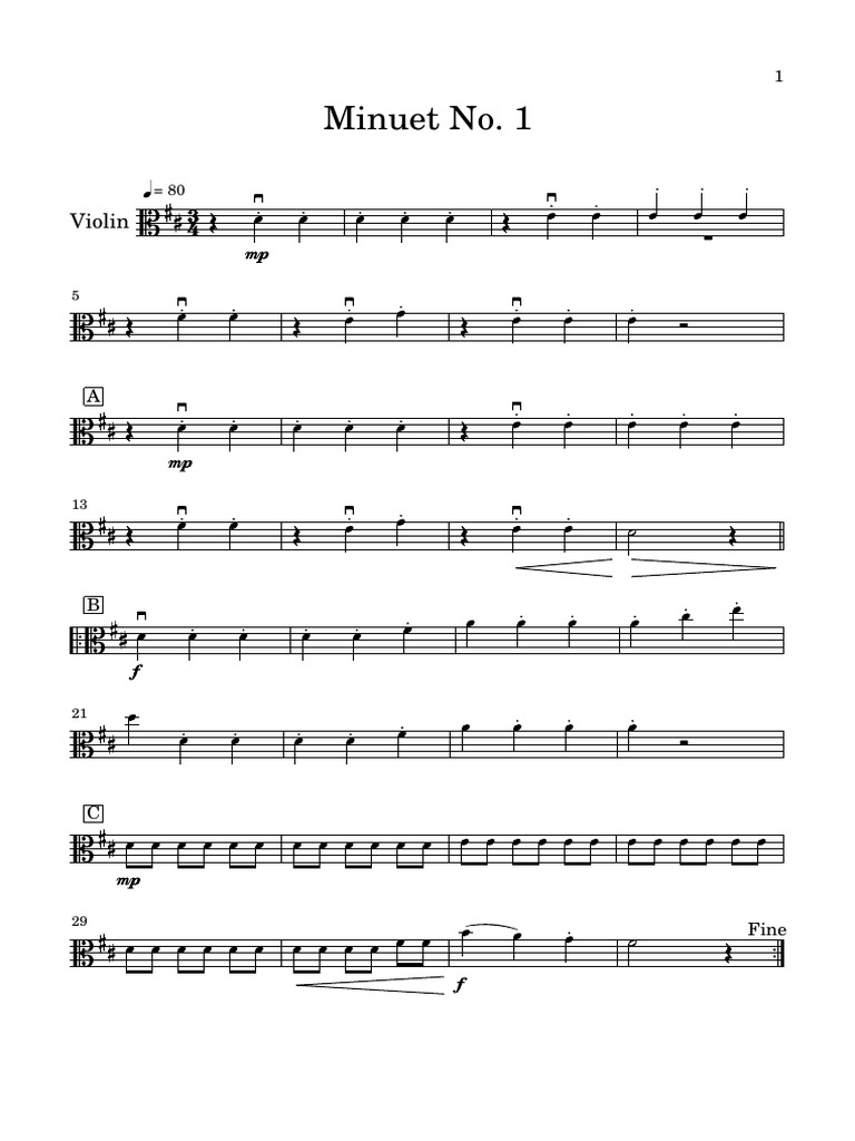 Minuet No. 1 | PDF