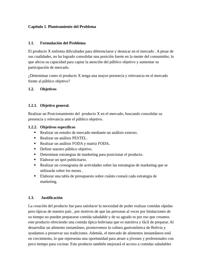 Cap 1 Proyecto de Mercadoctenia II | PDF