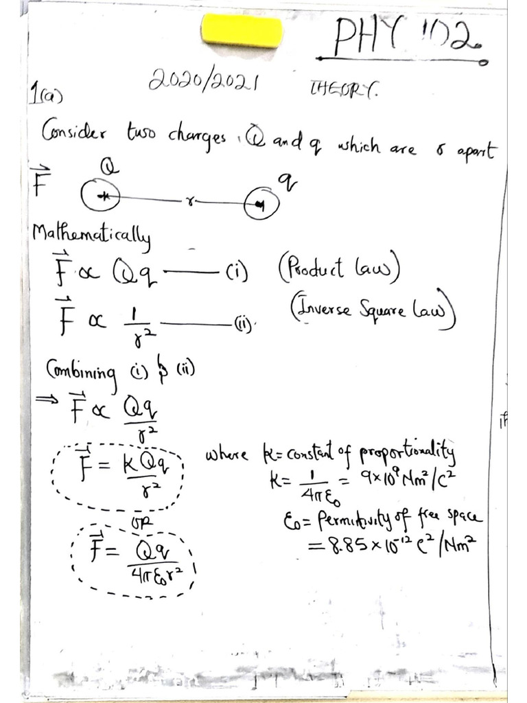 Phy 102 Exam Section B Solved | PDF