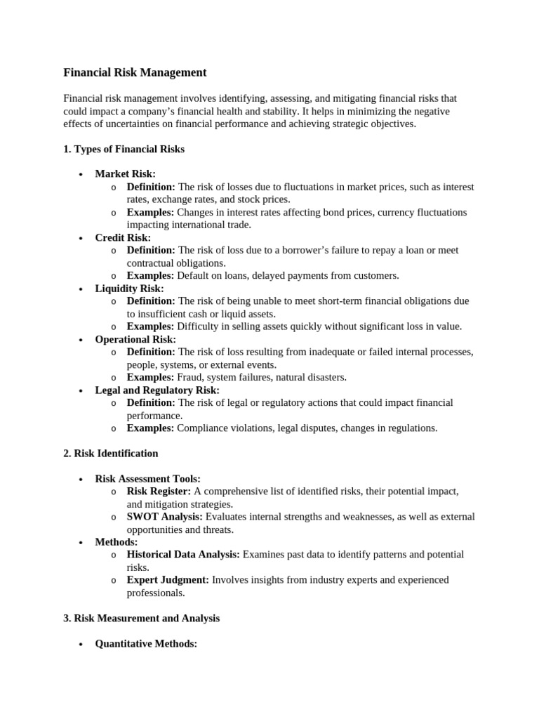 Financial Risk Management | PDF | Risk | Financial Risk