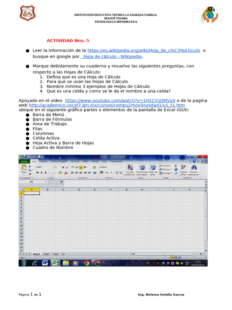 Actividad Hojas de Calculo | PDF