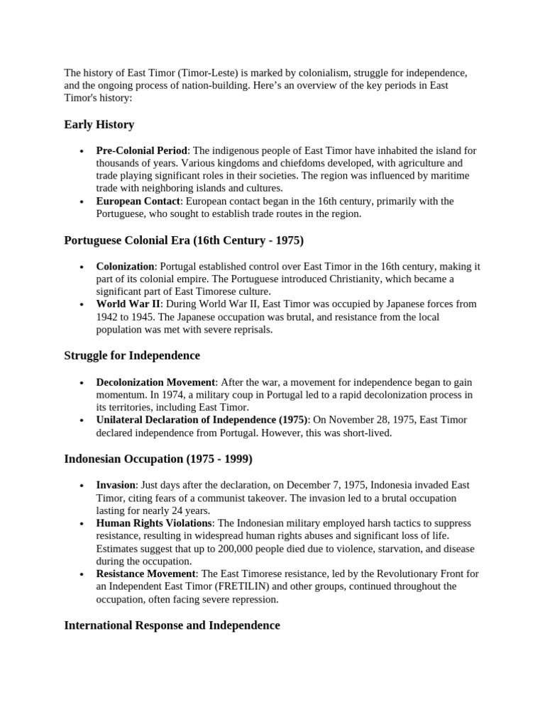 The History of East Timor | PDF | East Timor | International Relations