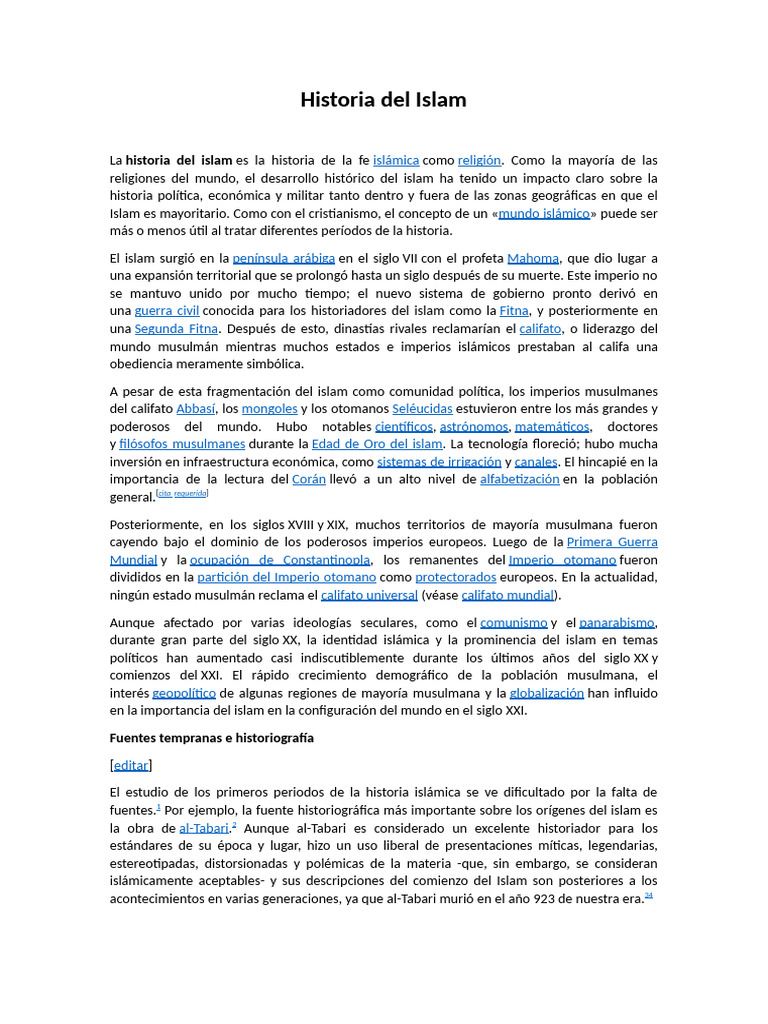 Historia Del Islam | PDF | Califato | Mahoma