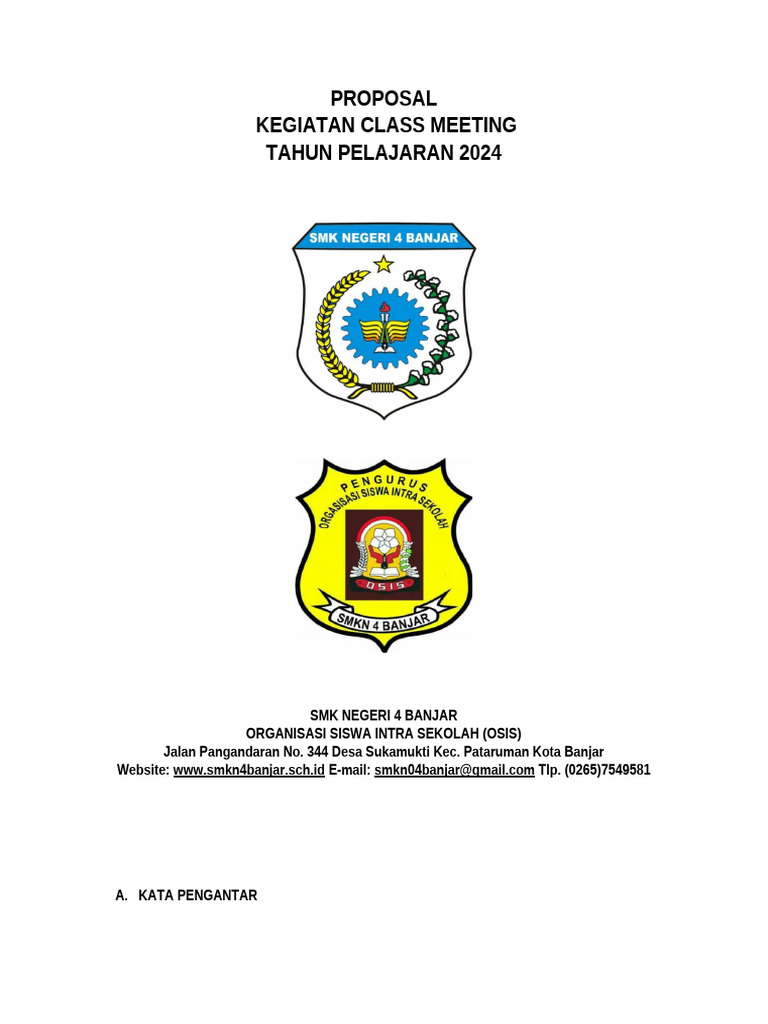 PROPOSAl OSIS CLASSMEET | PDF