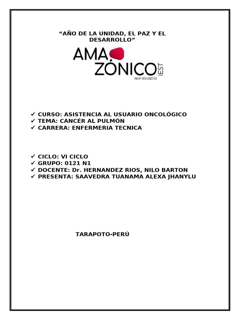 Tarea 06 Alexa Jhanylu | PDF | Cáncer | Cáncer de pulmón