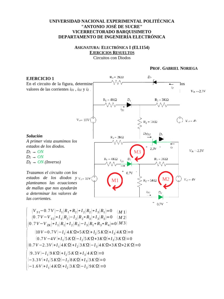 Ejercicios Resueltos de Diodos en Electrónica | PDF | Diodo | Ingeniería Electrónica