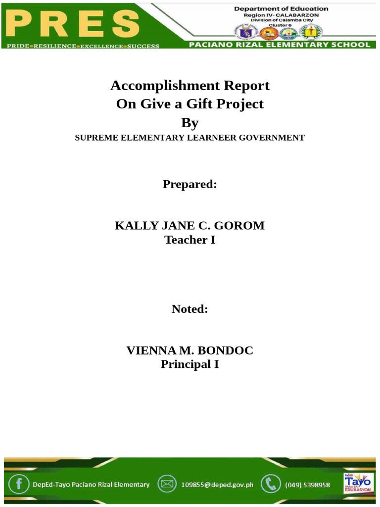 Accomplishment-Report-on - Give-agift-Project by SELG-SY-23-24 | PDF