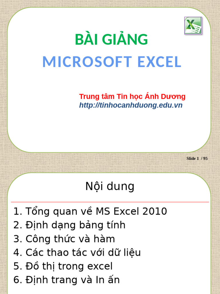 AD Bai Giang Ms Excel 2010 | PDF