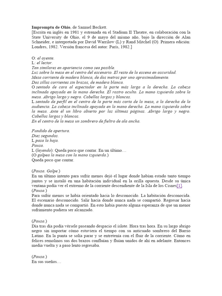 Impromptu de Ohio | PDF