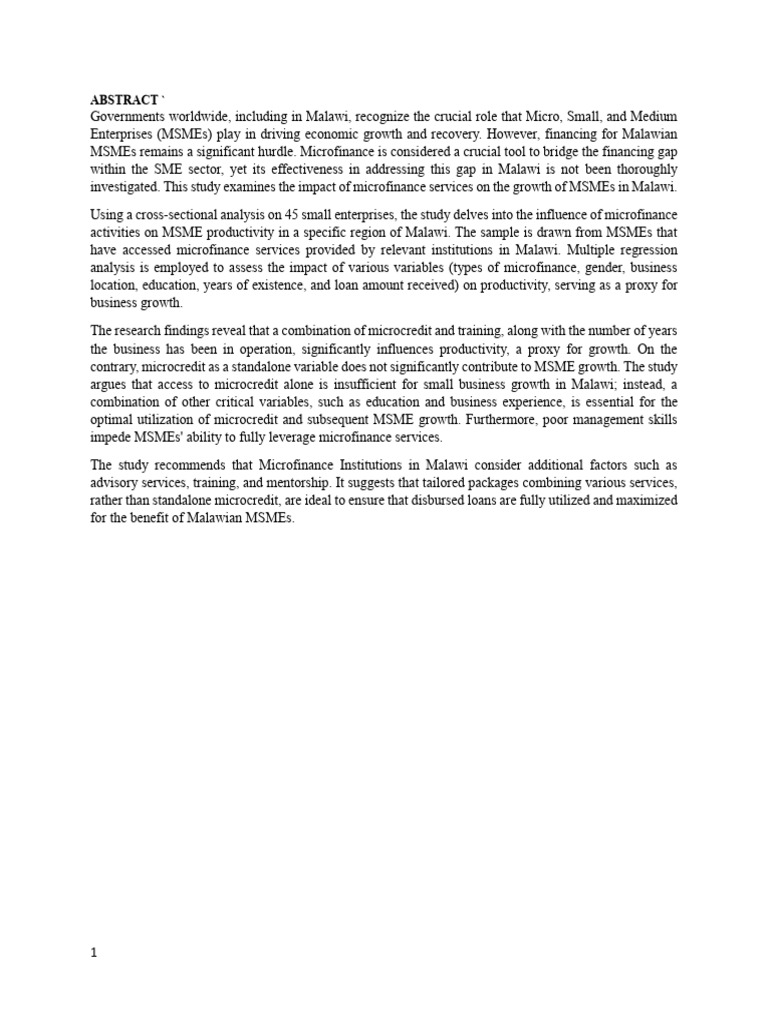 Aaron PJ | PDF | Small And Medium Sized Enterprises | Microfinance