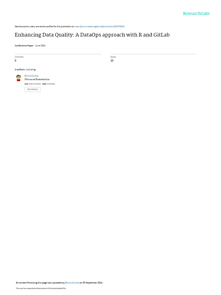 EnhancingDataQuality DataOps Q2024 | PDF | Data | Computer Programming